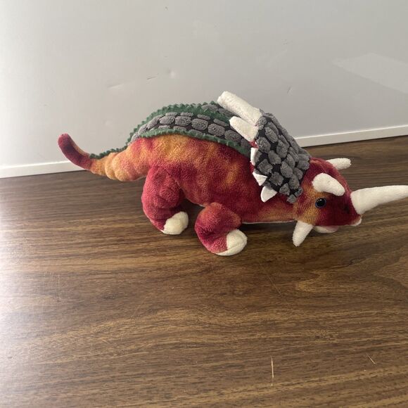 Fiesta | Toys | Vintage Fiesta Red Triceratops Plush Dinosaur Armored ...